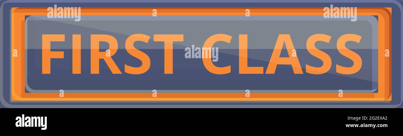 First class banner icon. Cartoon of First class banner vector icon for ...