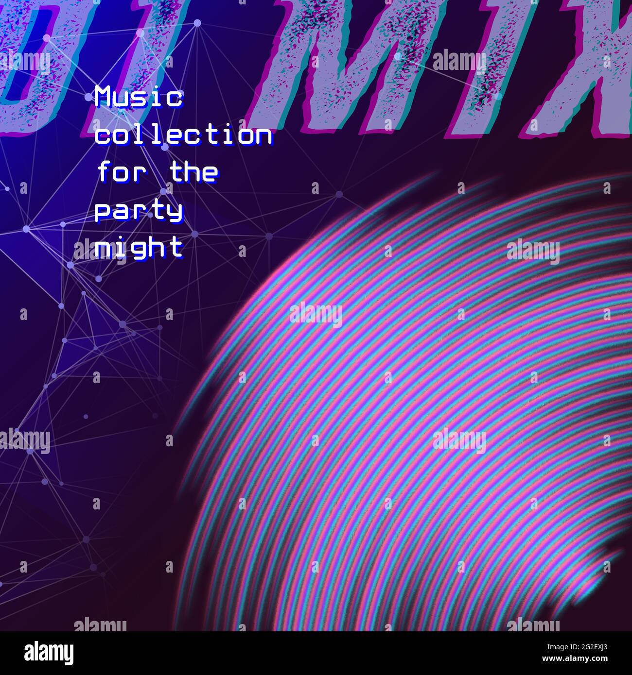 Music cover with waveform as a neon vinyl grooves Stock Vector Image ...