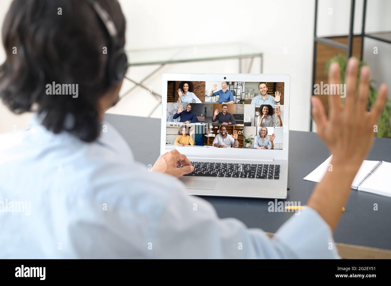 Indian man businessman video call hi-res stock photography and images ...