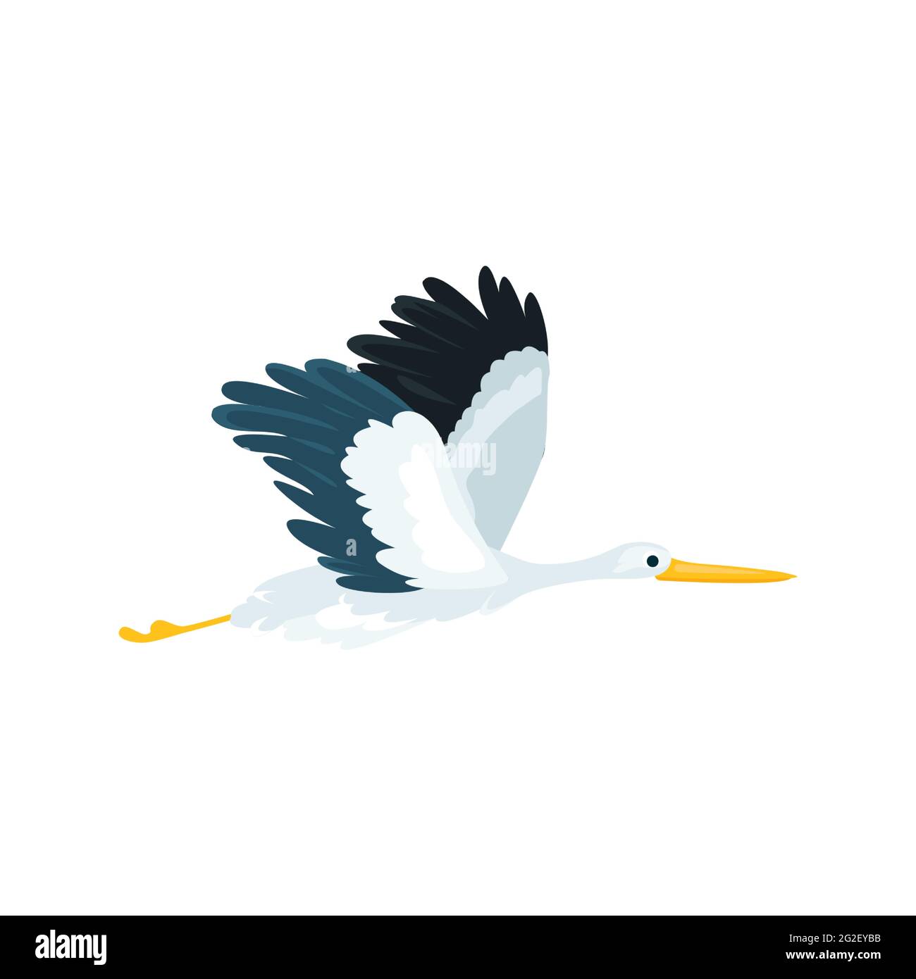 Stork flat icon. Colored vector element from birds collection. Creative ...