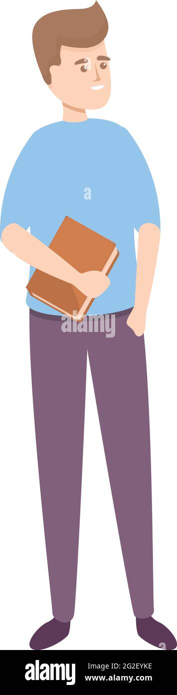 Man with book icon. Cartoon of Man with book vector icon for web design ...