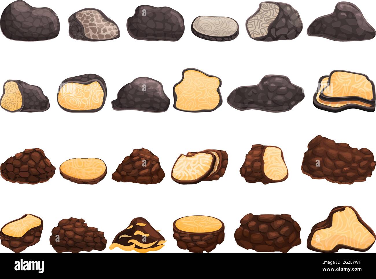 Truffle icons set. Cartoon set of truffle vector icons for web design ...