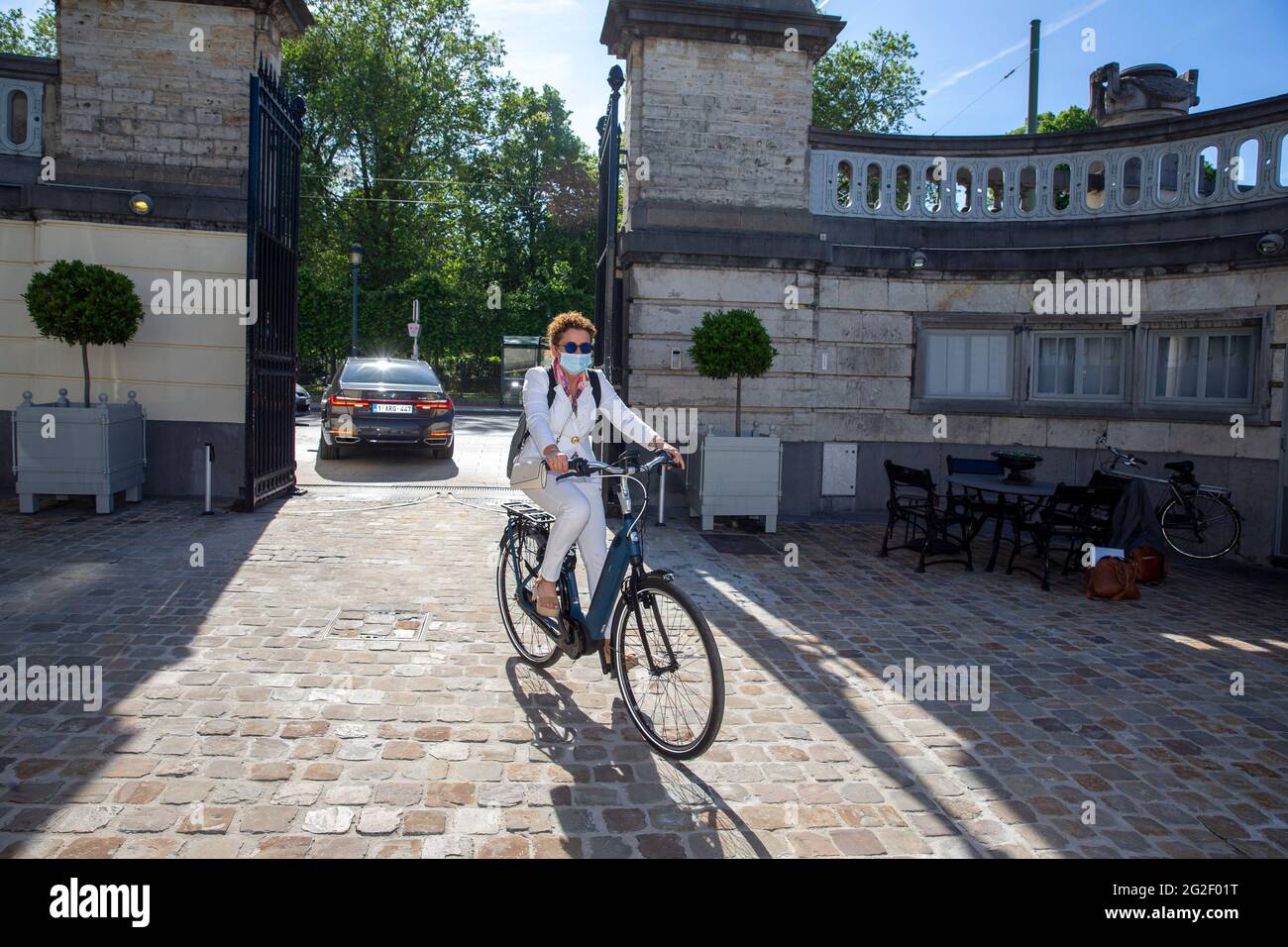 Flemish Minister of Mobility, Public Work Lydia Peeters arrives at a ...