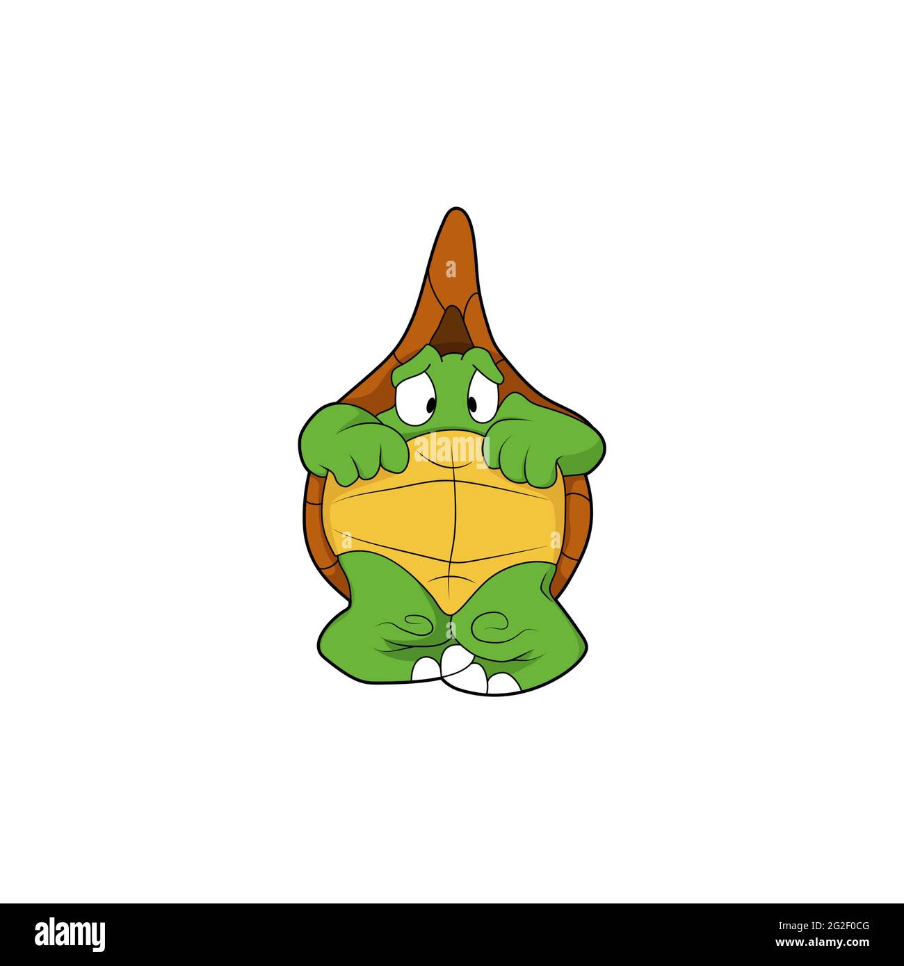 Cartoon character. Frightened turtle. Isolated on white background ...