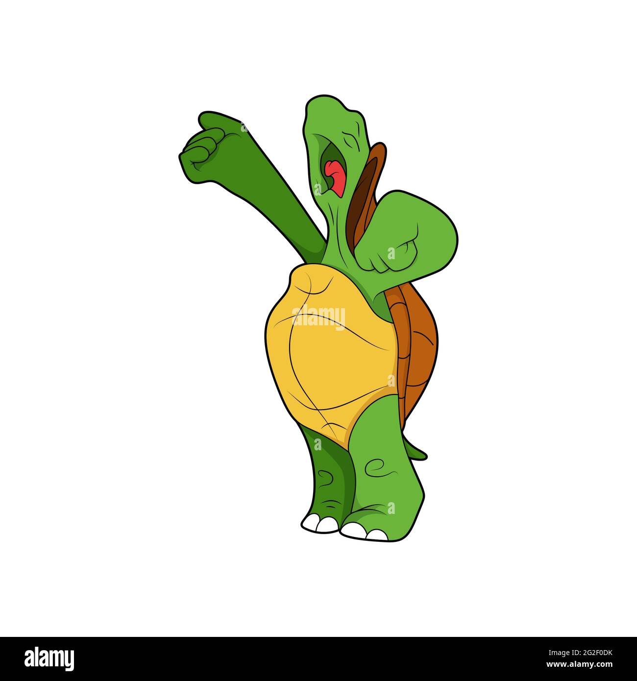 Cartoon character. Turtle sings. Turtle is screaming. Isolated on white ...