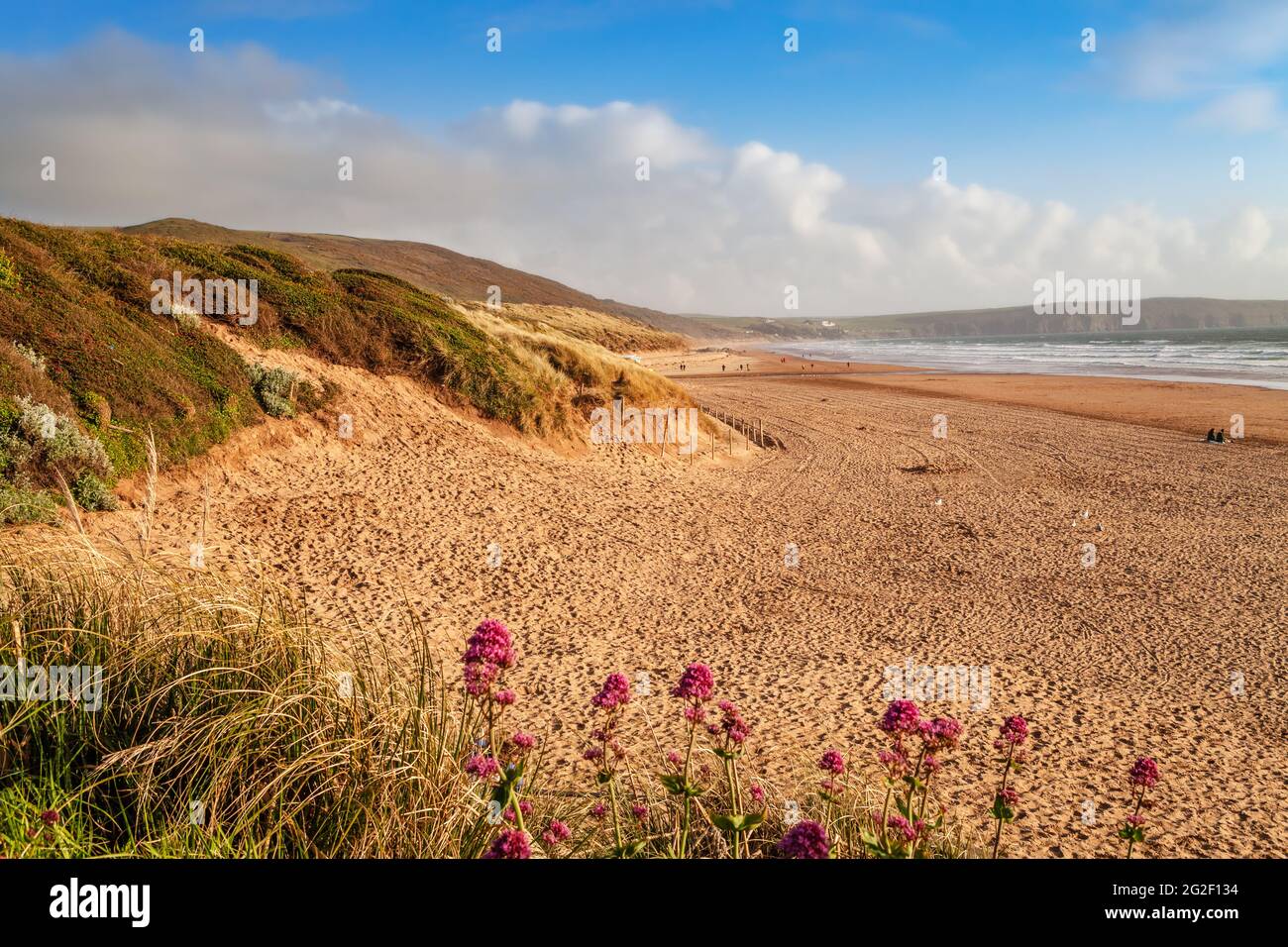 Woolacombe beach at dusk, Devon Stock Photo - Alamy