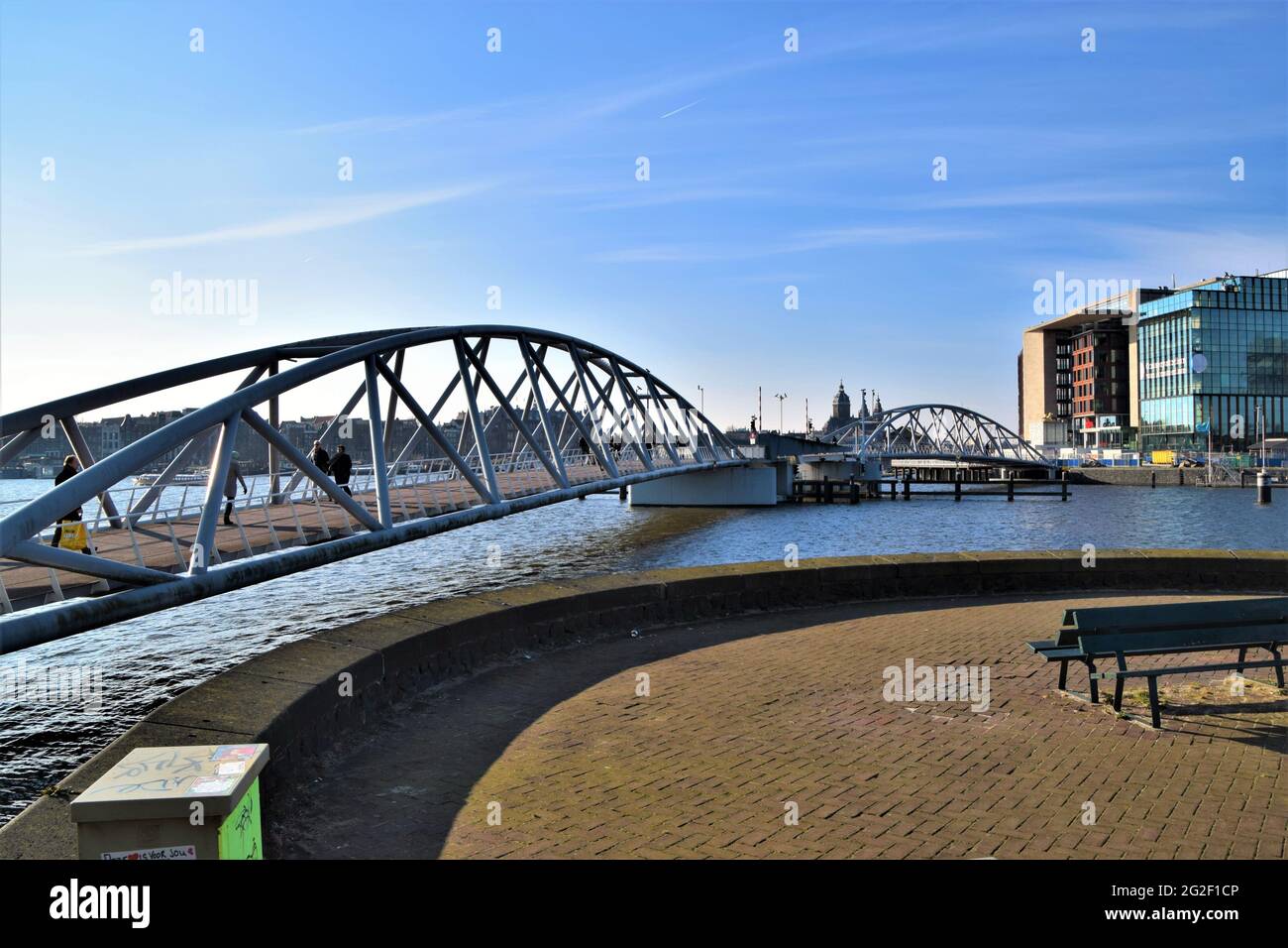 Oosterdok Bridge outside NEMO Science Museum, Amsterdam, Netherlands ...