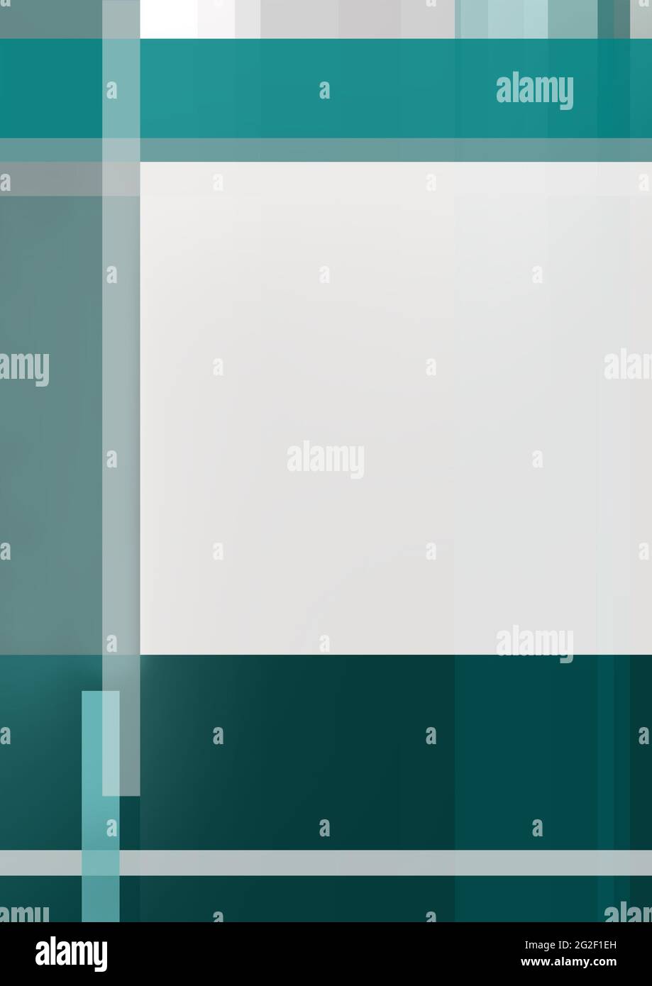 Geometric minimalistic template, turquoise, teal, gray. A4 book cover ...