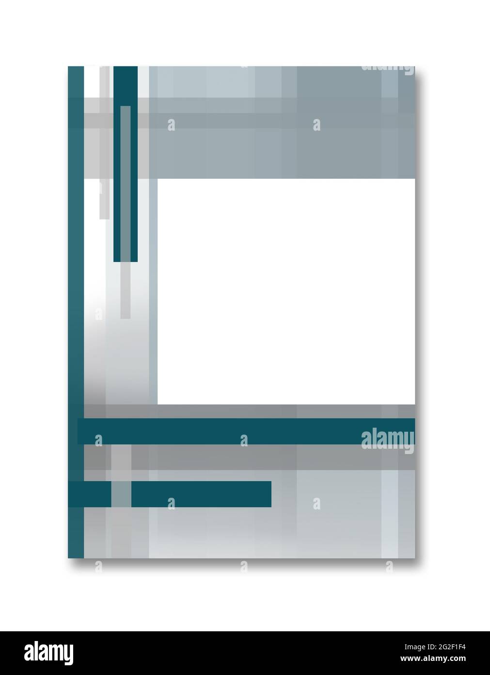 Brochure cover A4 template with teal strips on the gray background ...