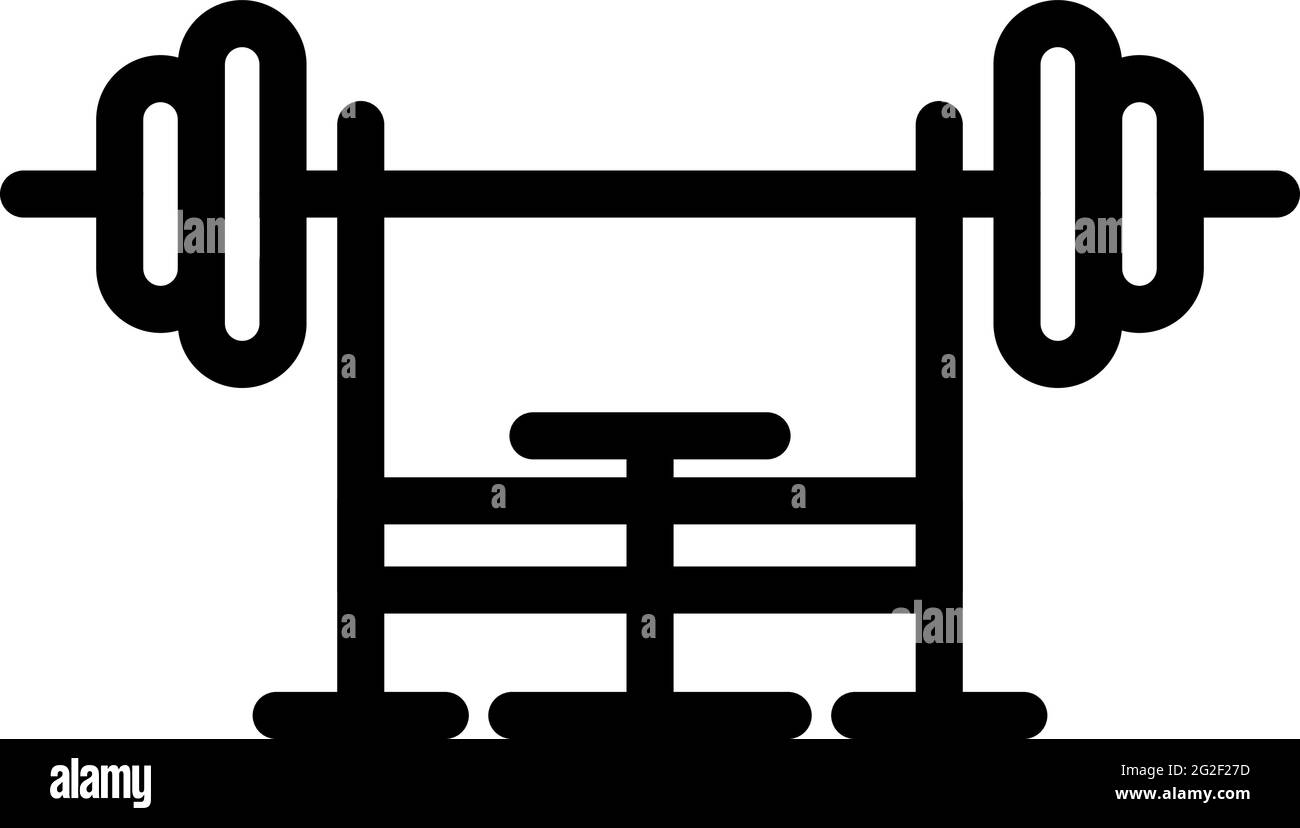 Icon Of Bench With Barbell. Bold outline design with editable stroke ...