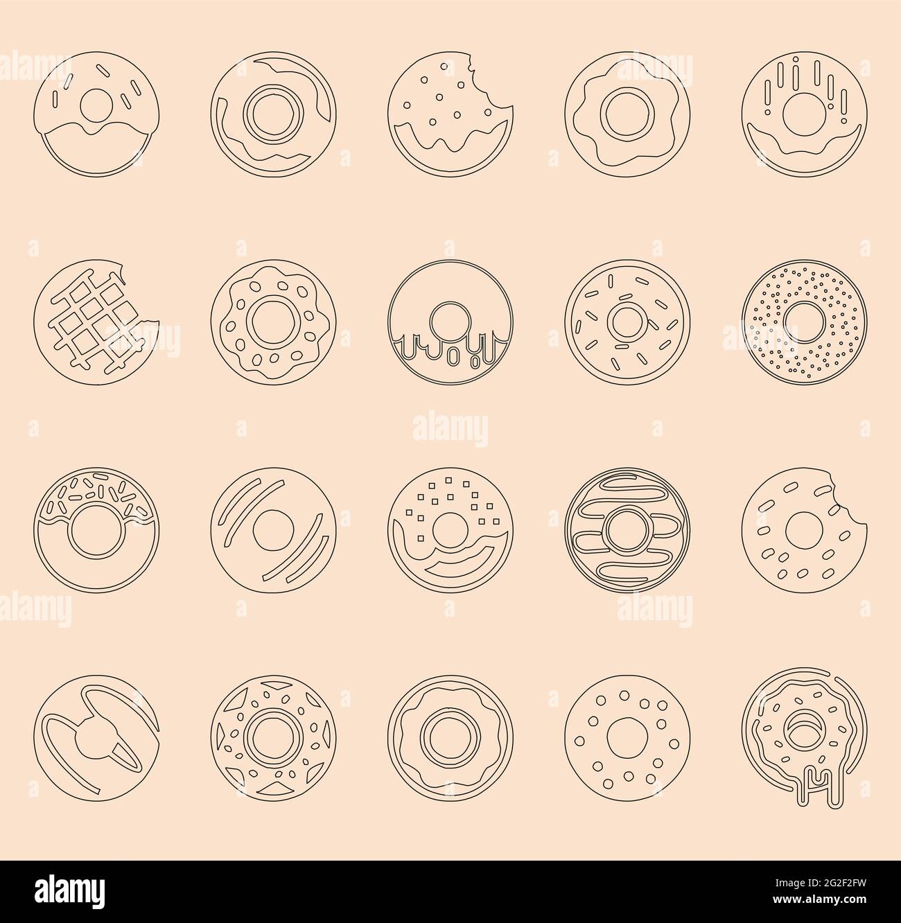 Sweet colorful glazed doughnuts Stock Vector Images - Alamy