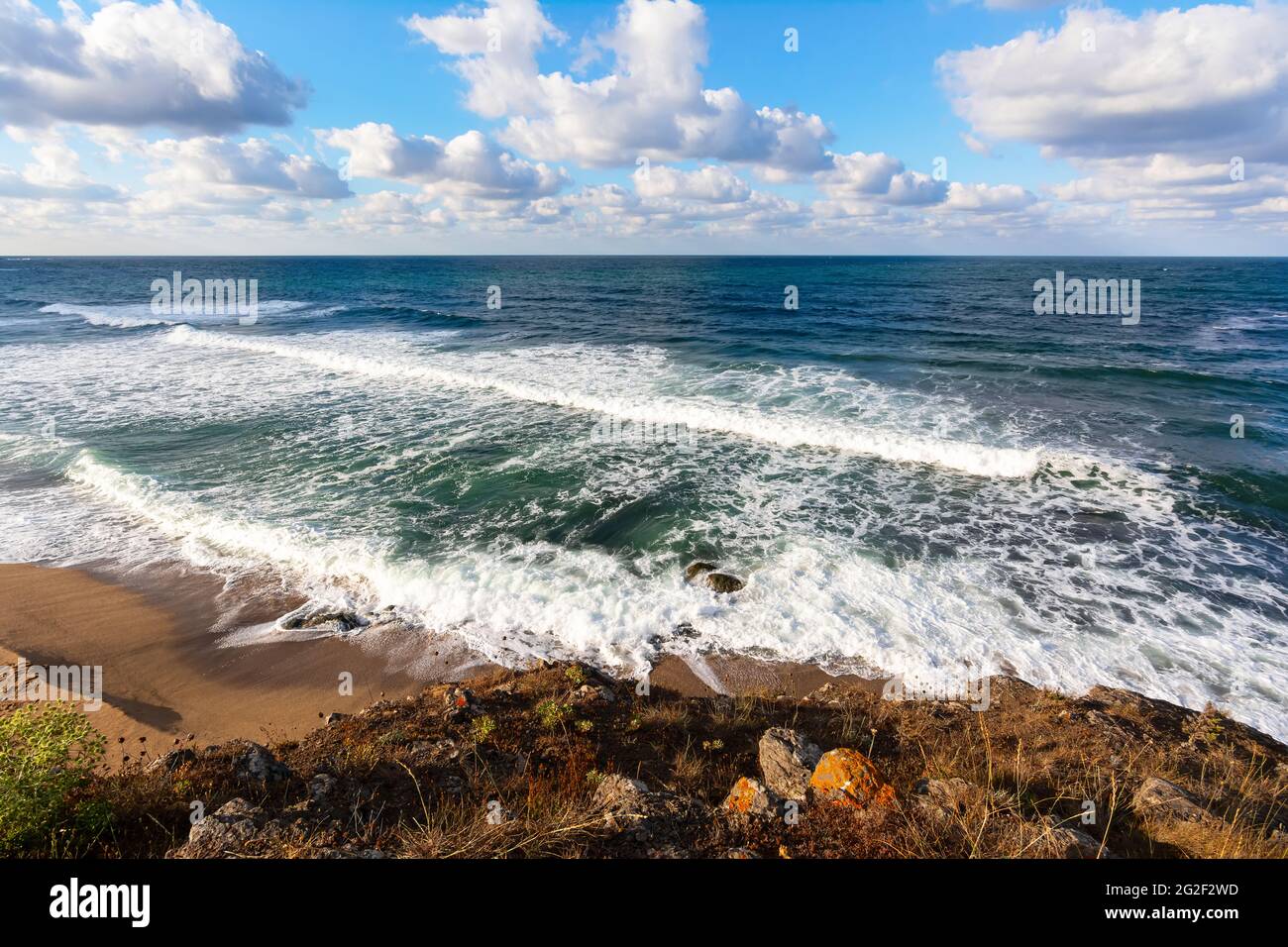 Beautiful Black Sea landscape near the village of Sinemorets, Veleka ...