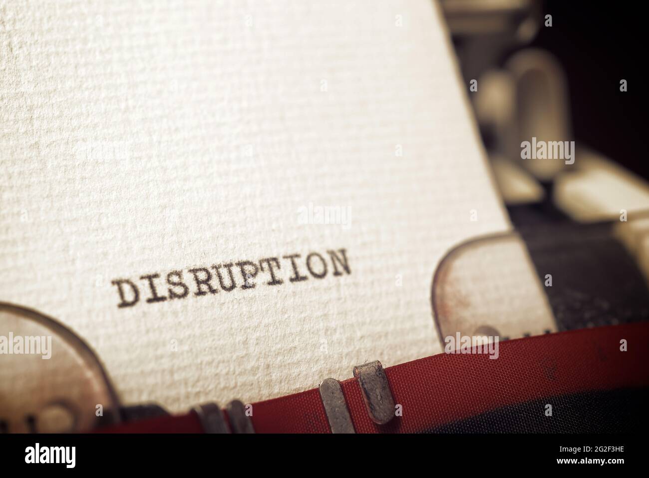 The word disruption written with a typewriter Stock Photo - Alamy