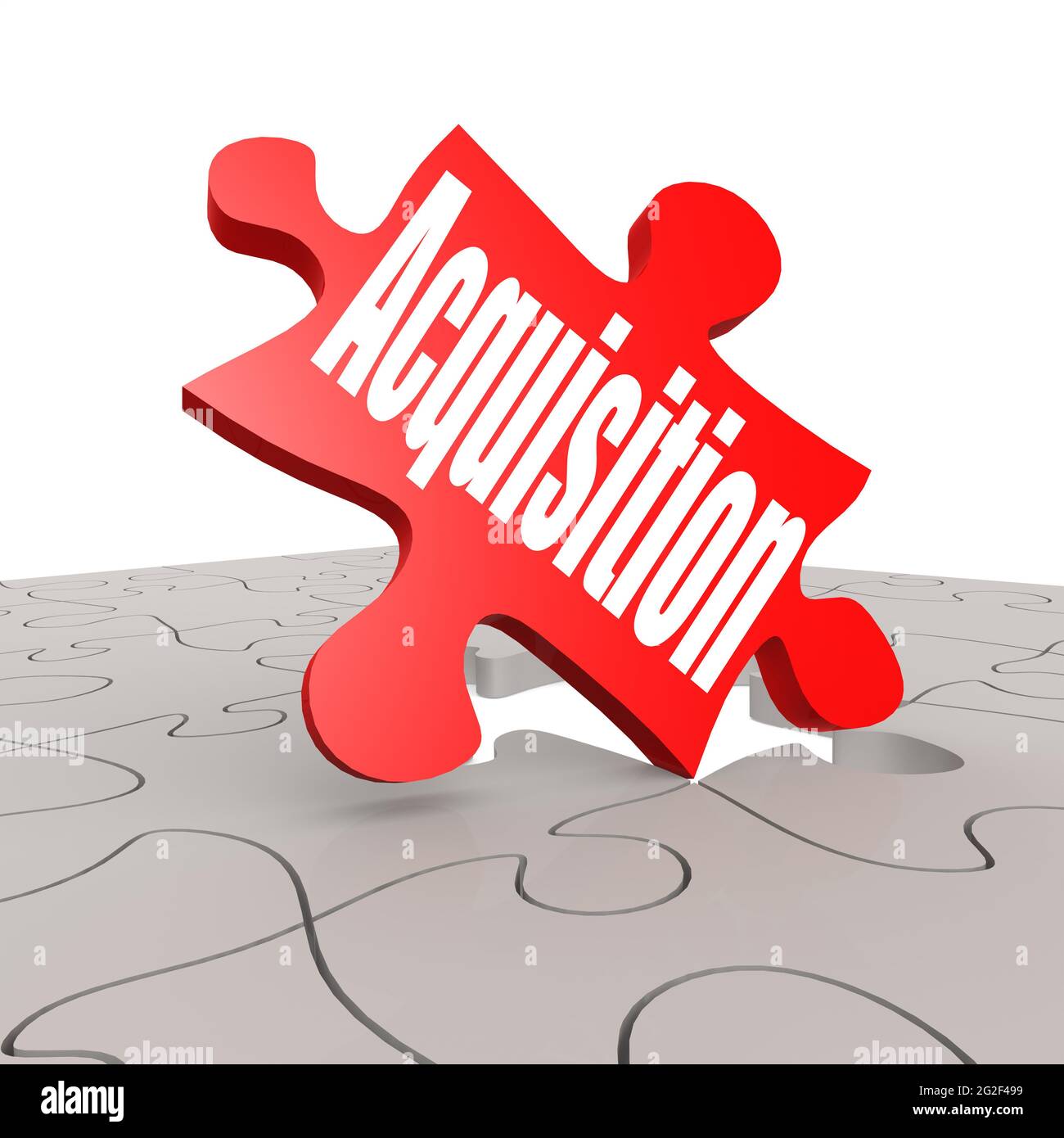 Acquisition word on red puzzle, 3D rendering Stock Photo - Alamy