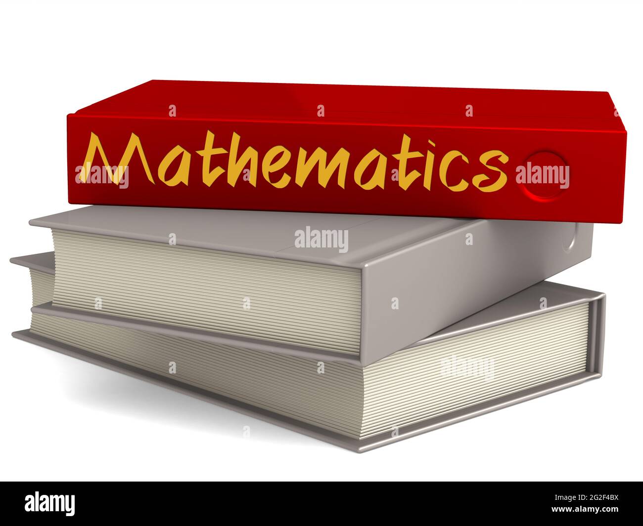 Hard cover books with mathematics word, 3D rendering Stock Photo - Alamy