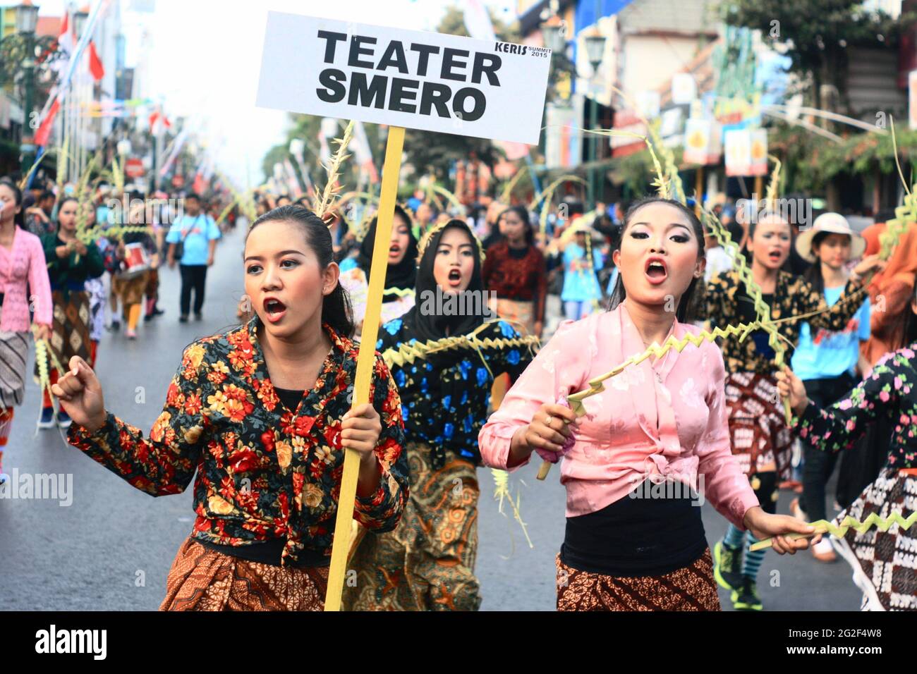 YOGYAKARTA, INDONESIA - Oct 28, 2015: young women wear traditional and ...