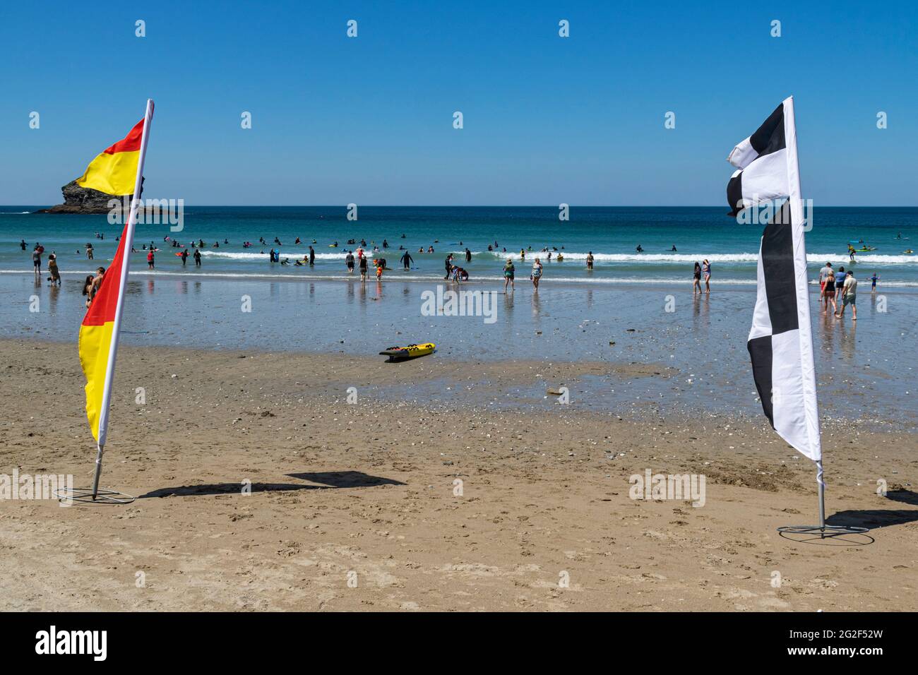 Keeping You Beach Safe - Beach View Between RNLI Safety, Flags on ...