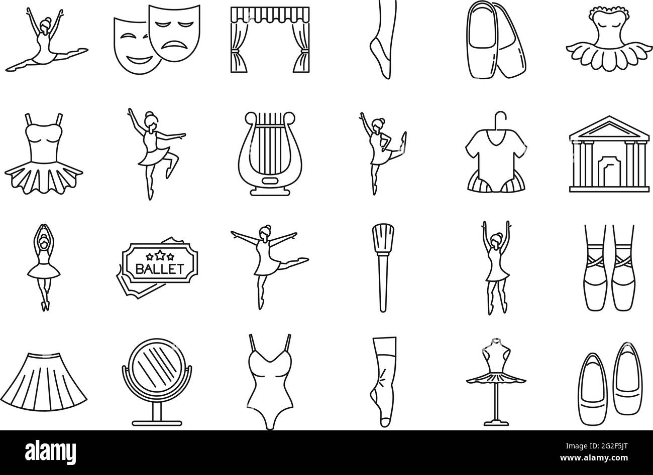 Theater ballet icons set, outline style Stock Vector Image & Art - Alamy