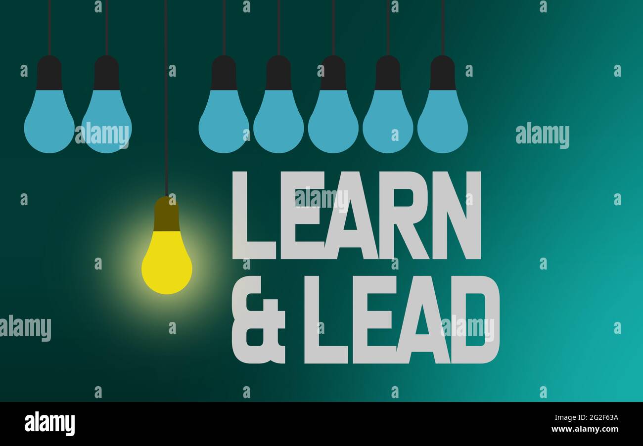 Learn and Lead word with lighting bulb, 3d rendering Stock Photo - Alamy