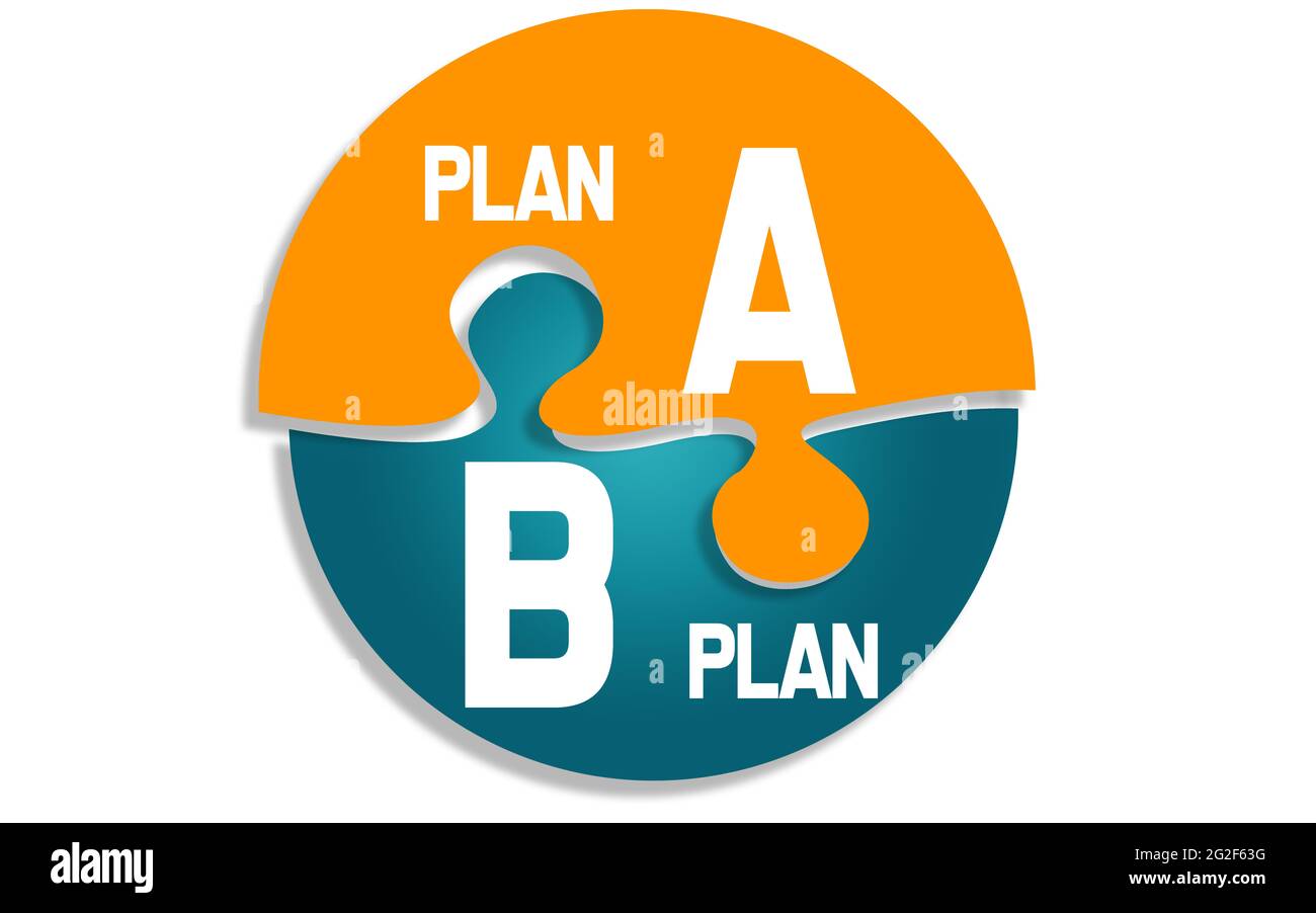 Plan A and Plan B on round puzzle, 3D rendering Stock Photo - Alamy