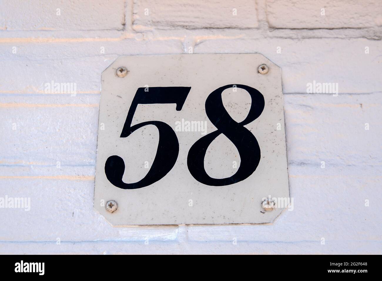 Close Up House Number 58 At Amsterdam The Netherlands 10-6-2021 Stock ...