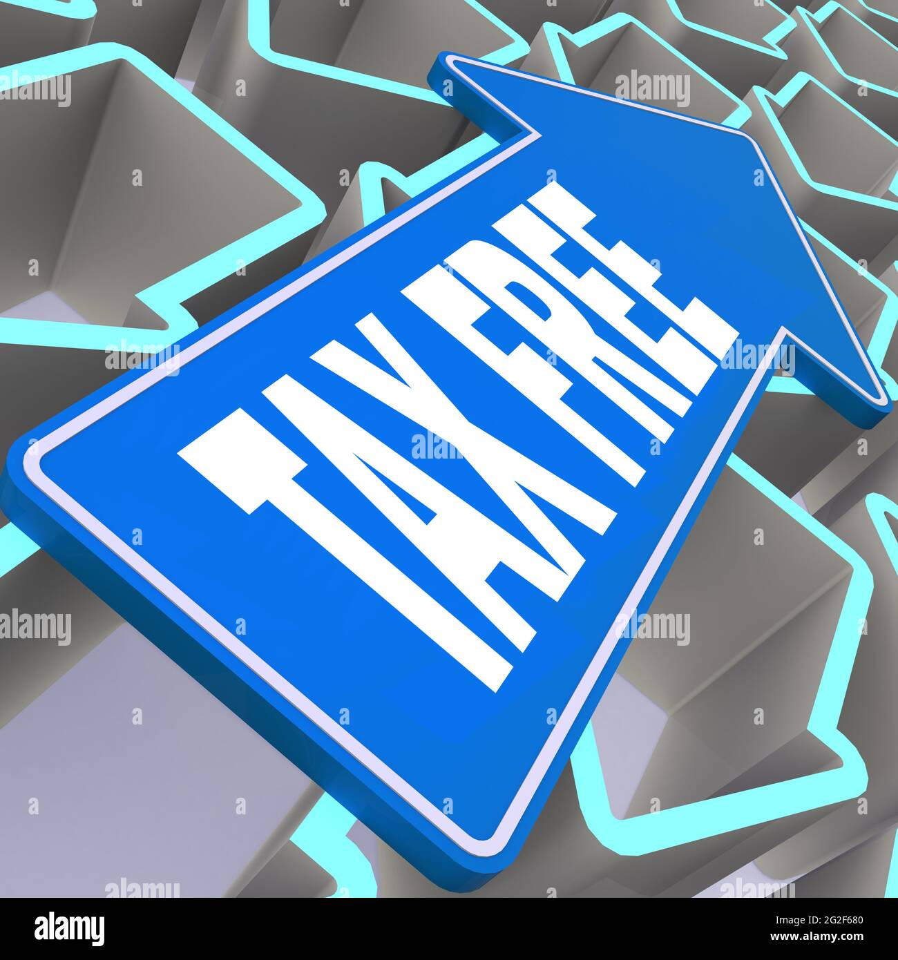 Tax free word with blue arrow, 3D rendering Stock Photo - Alamy