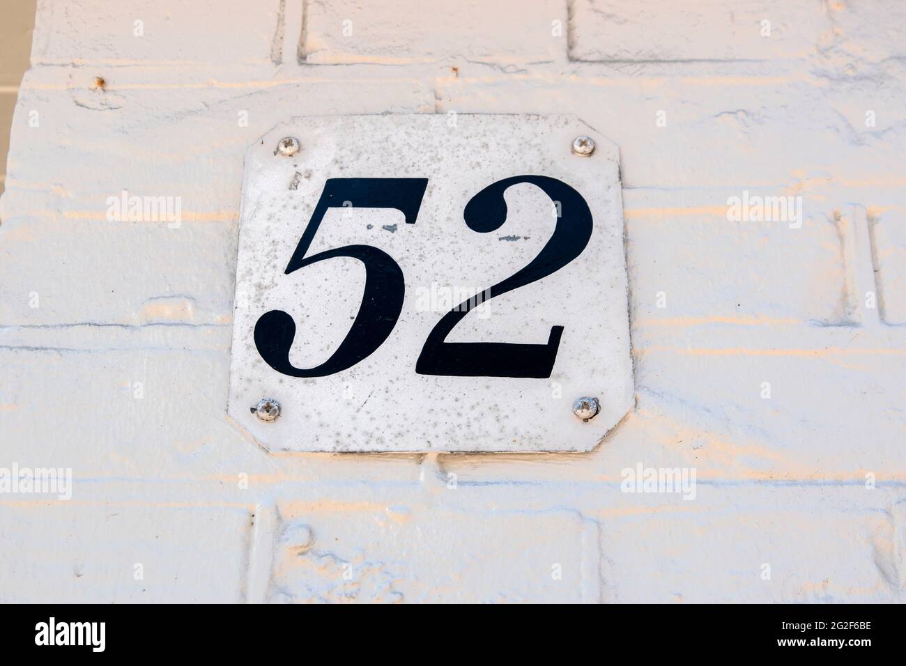 Close Up House Number 52 At Amsterdam The Netherlands 10-6-2021 Stock ...