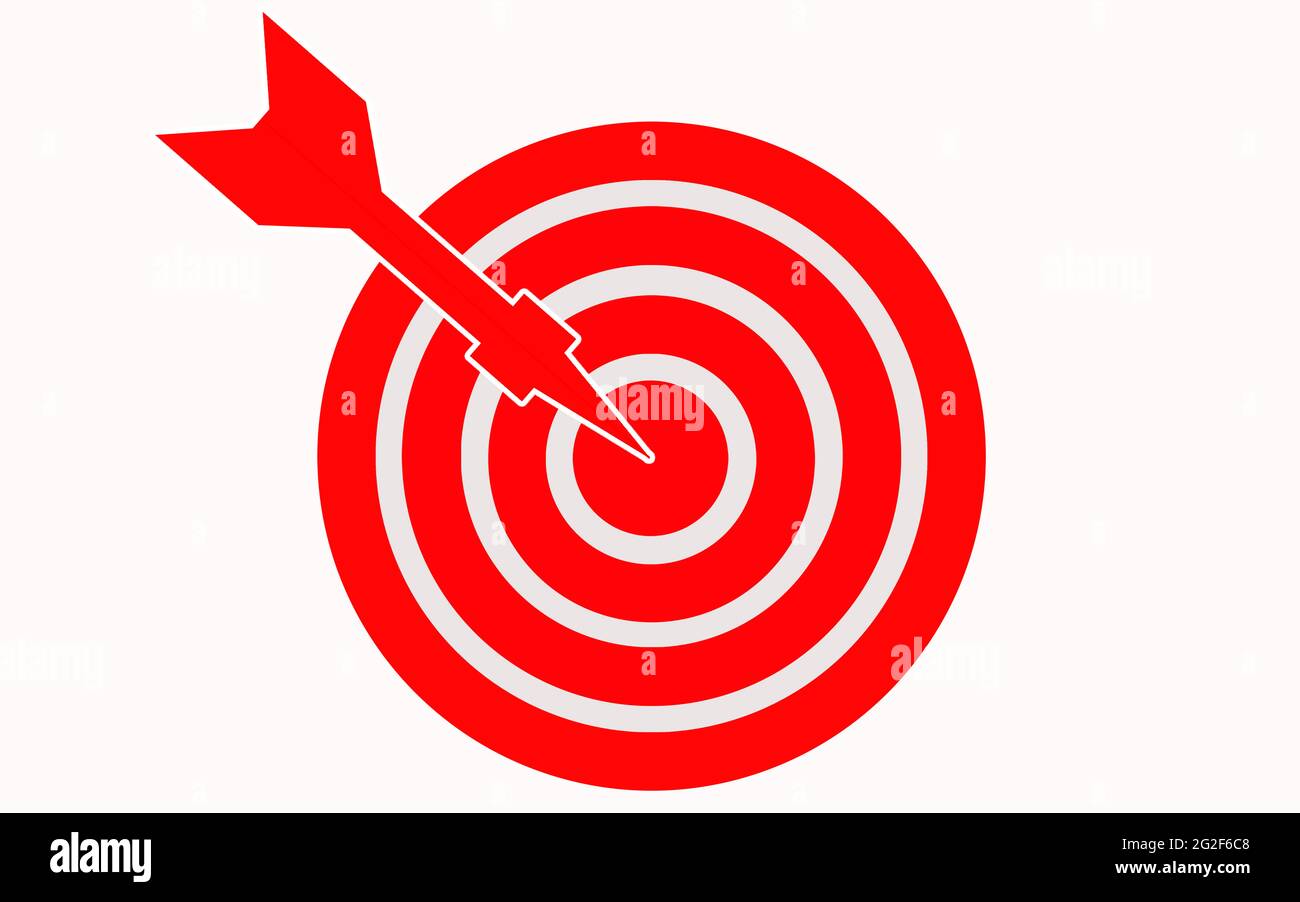 Arrow on target with white background, 3D rendering Stock Photo - Alamy