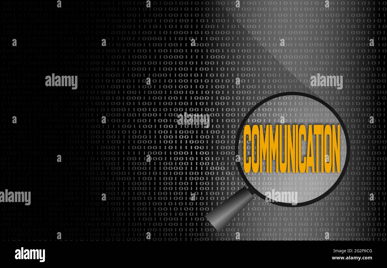 Communication word with binary background, 3D rendering Stock Photo - Alamy