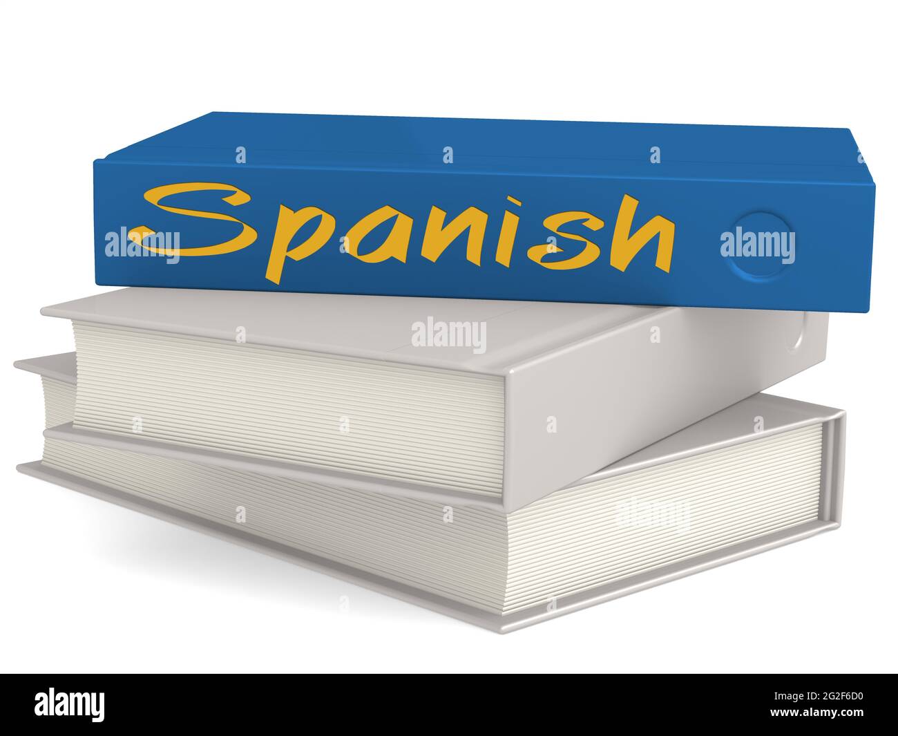 Hard cover books with Spanish word, 3D rendering Stock Photo - Alamy