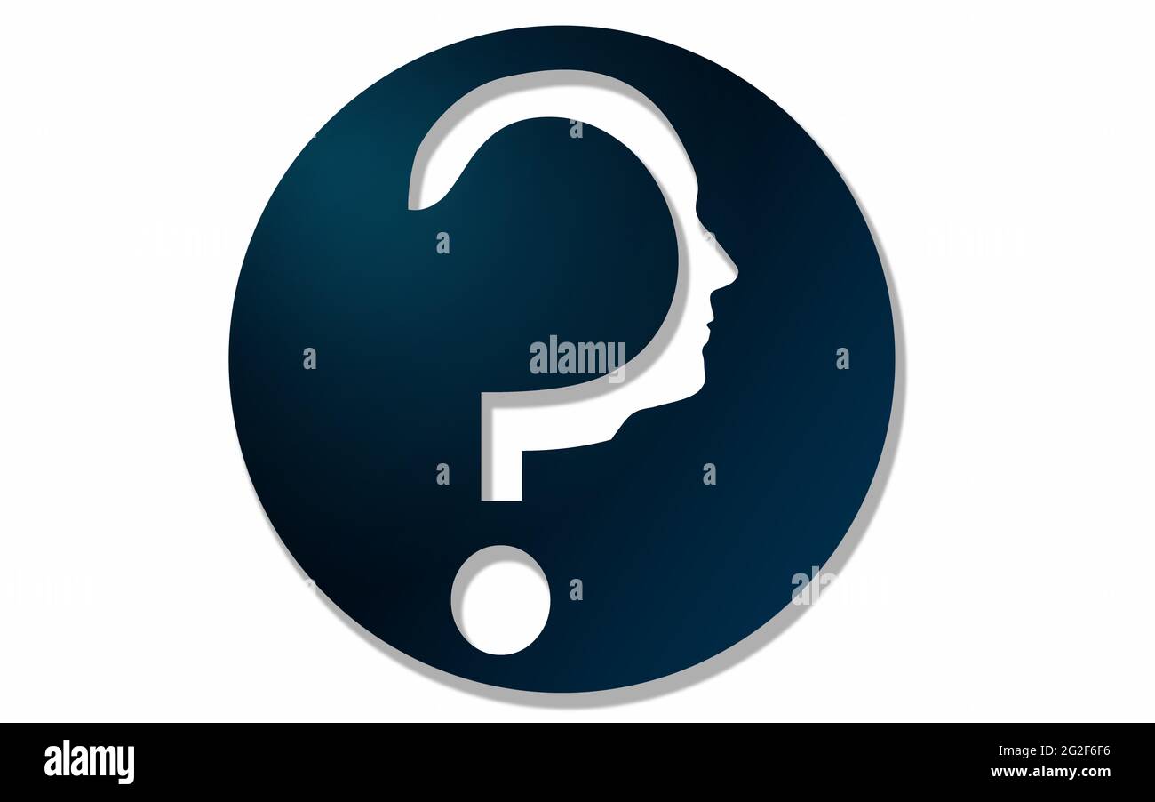 Blue simple circle question mark head, 3D rendering Stock Photo - Alamy