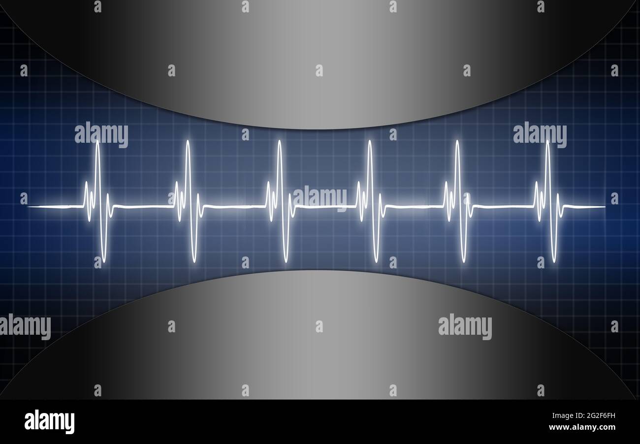Cardiogram with blue glow light, 3D rendering Stock Photo - Alamy