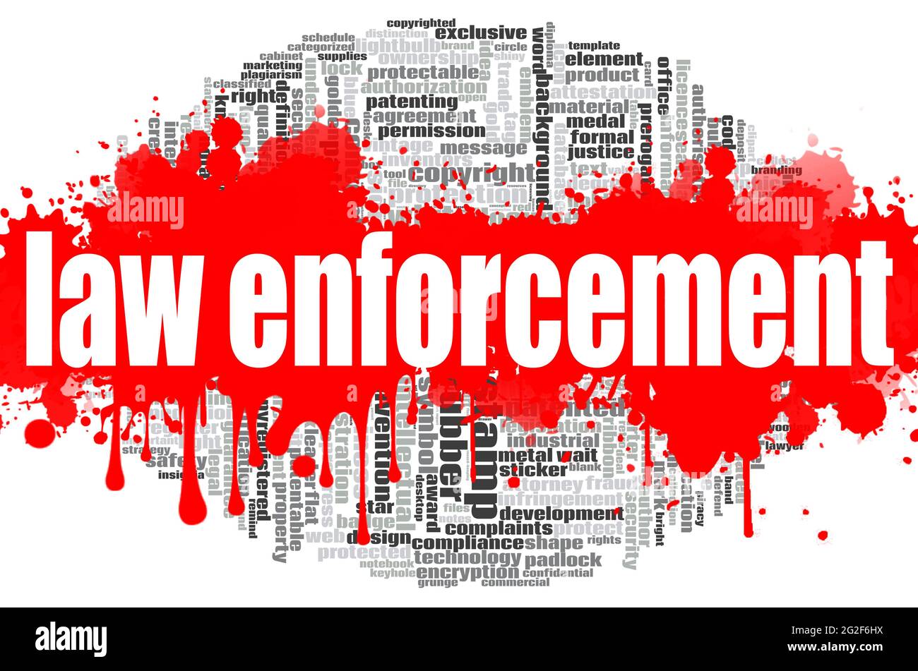 Law enforcement word cloud concept on white background, 3d rendering ...