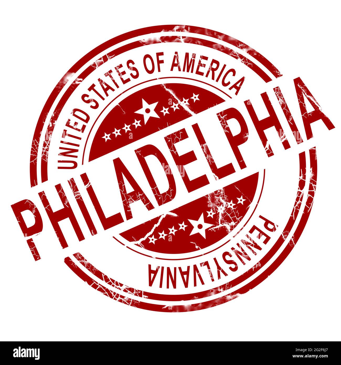 Red Philadelphia with white background, 3D rendering Stock Photo - Alamy