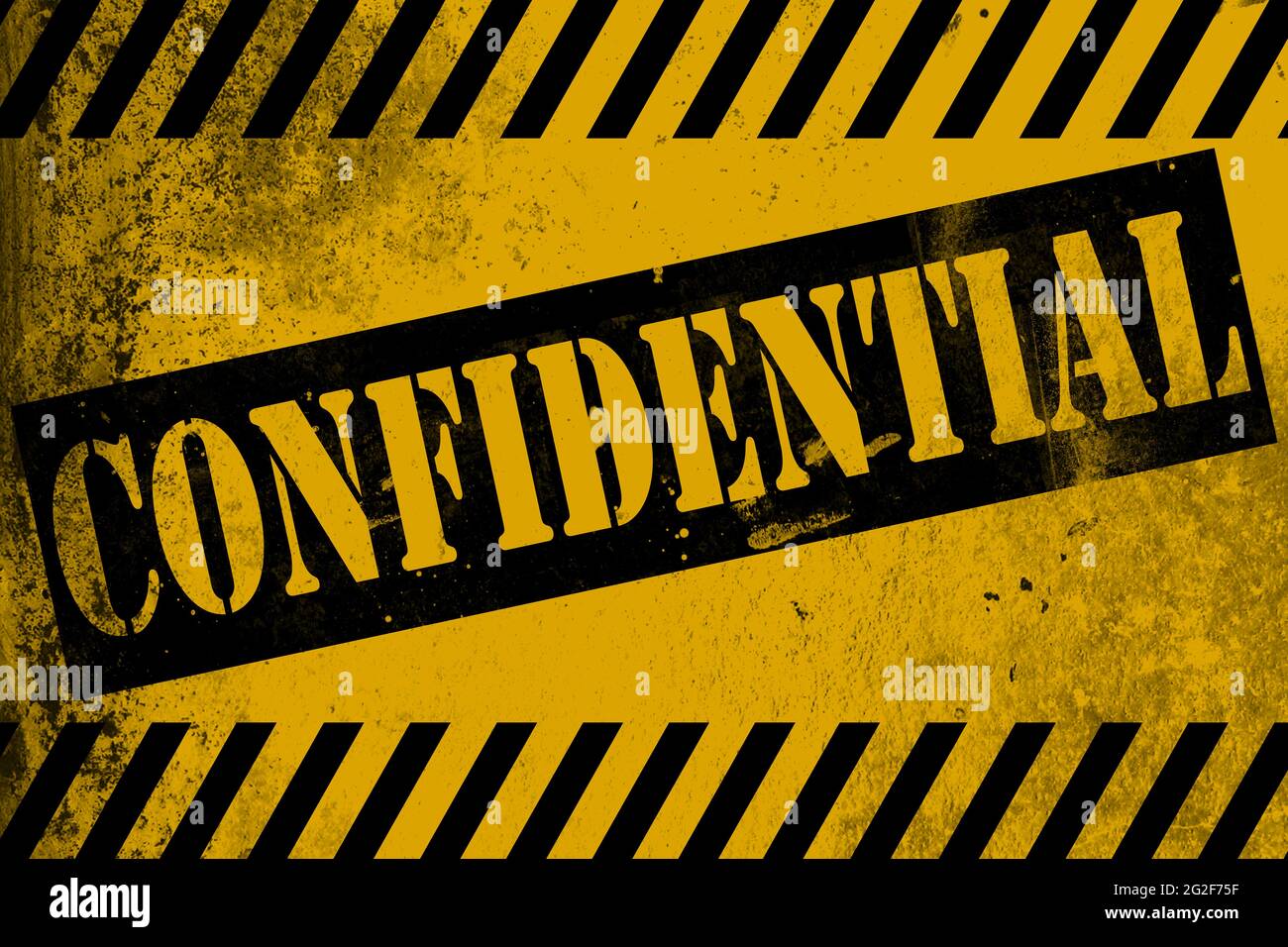 Confidential sign yellow with stripes, 3D rendering Stock Photo - Alamy