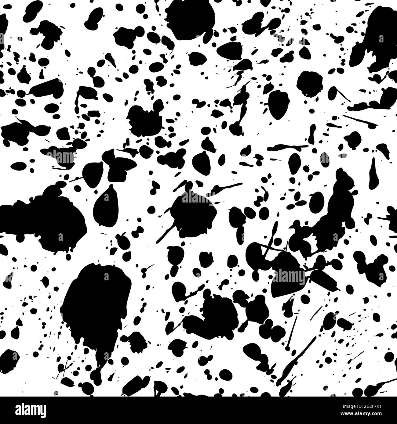 Seamless abstract polka dot pattern. Black messy hand drawn drip points ...