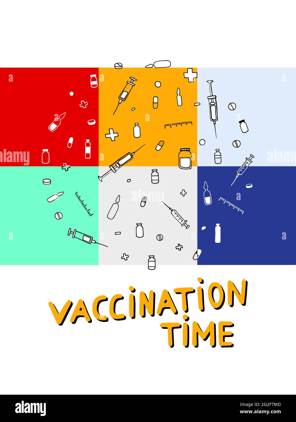 Time for vaccination. Vector medical poster. Vaccination, disease ...