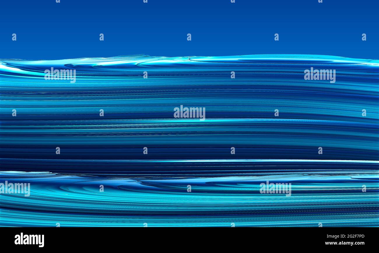 Plastic waves in the ocean. Combinations of many shades of blue against ...