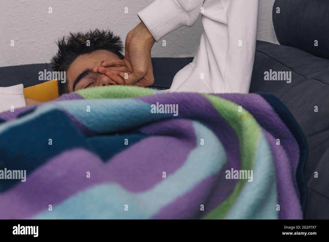 Teenager yawning sleeping hi-res stock photography and images - Alamy
