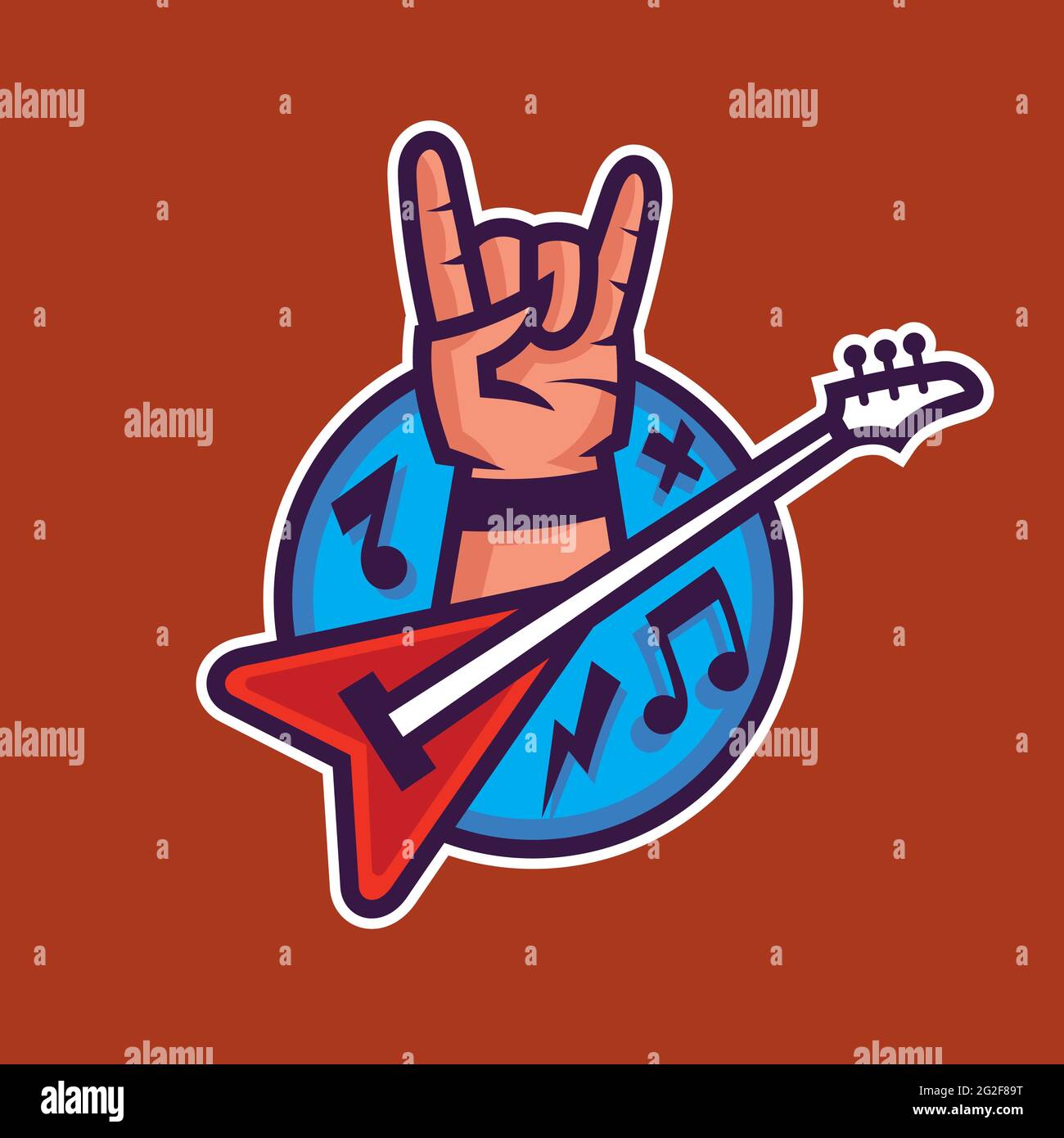 Symbol Of Rock n roll Concept Art Of Rock Music In Cartoon Style Stock Symbol Of Rock n roll Concept Art Of Rock Music In Cartoon Style Stock