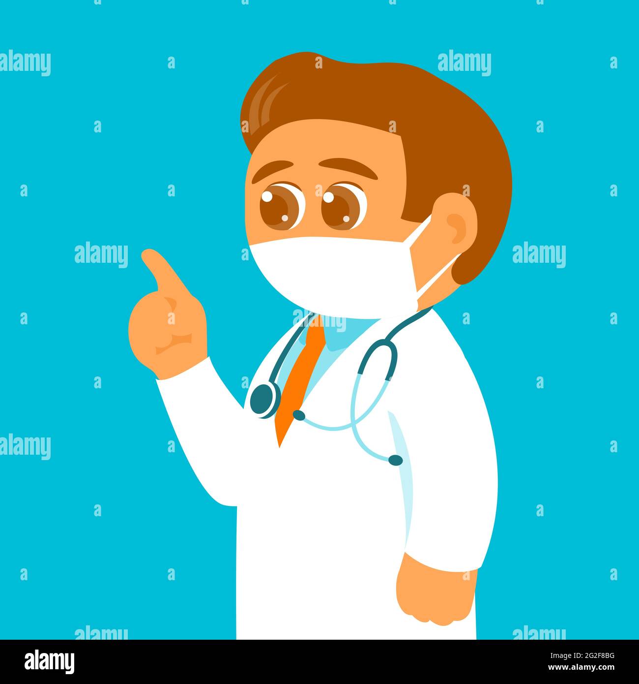 Doctor man in mask with stethoscope gives advice. Therapist in medical ...