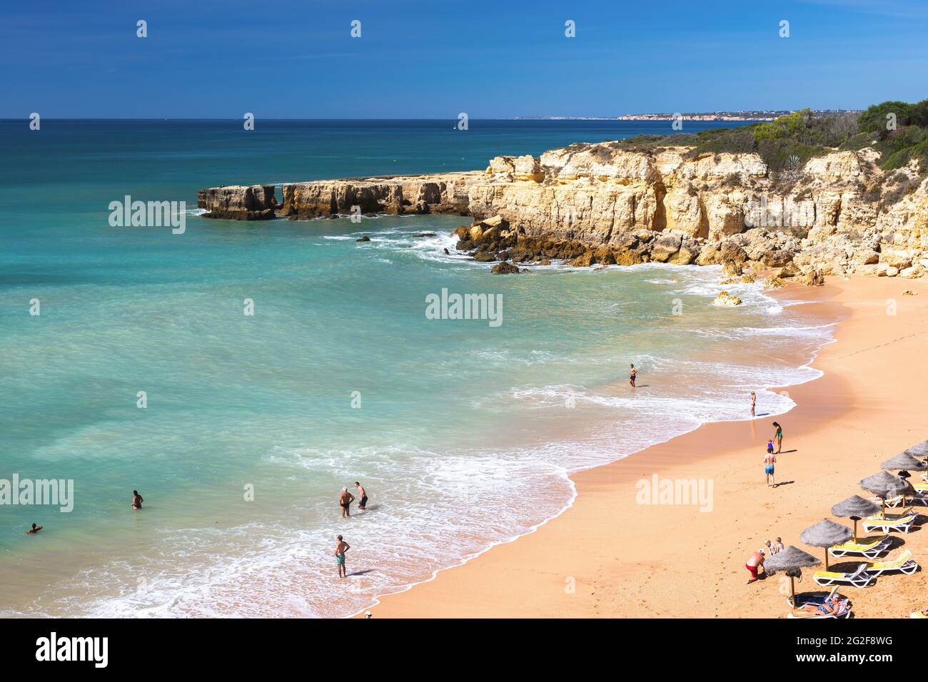 View of Praia do Castelo beach in Algarve, Portugal Stock Photo - Alamy