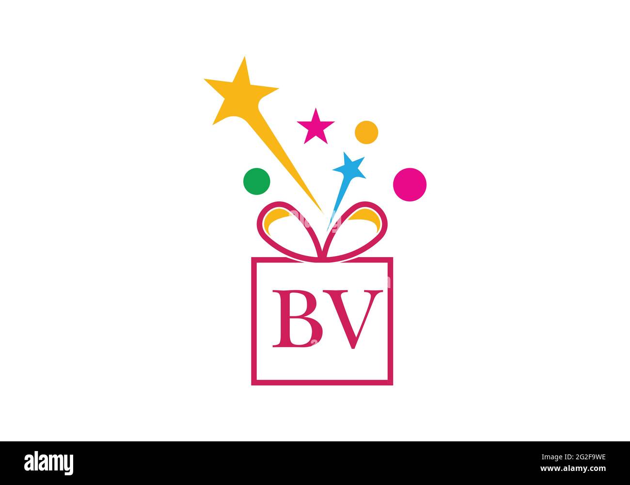 Gift Box, gift shop letter alphabet BV for company logo icon design ...