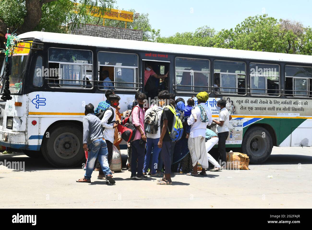 Beawar, Rajasthan, India, June 11, 2021: Passengers, not adhering to ...