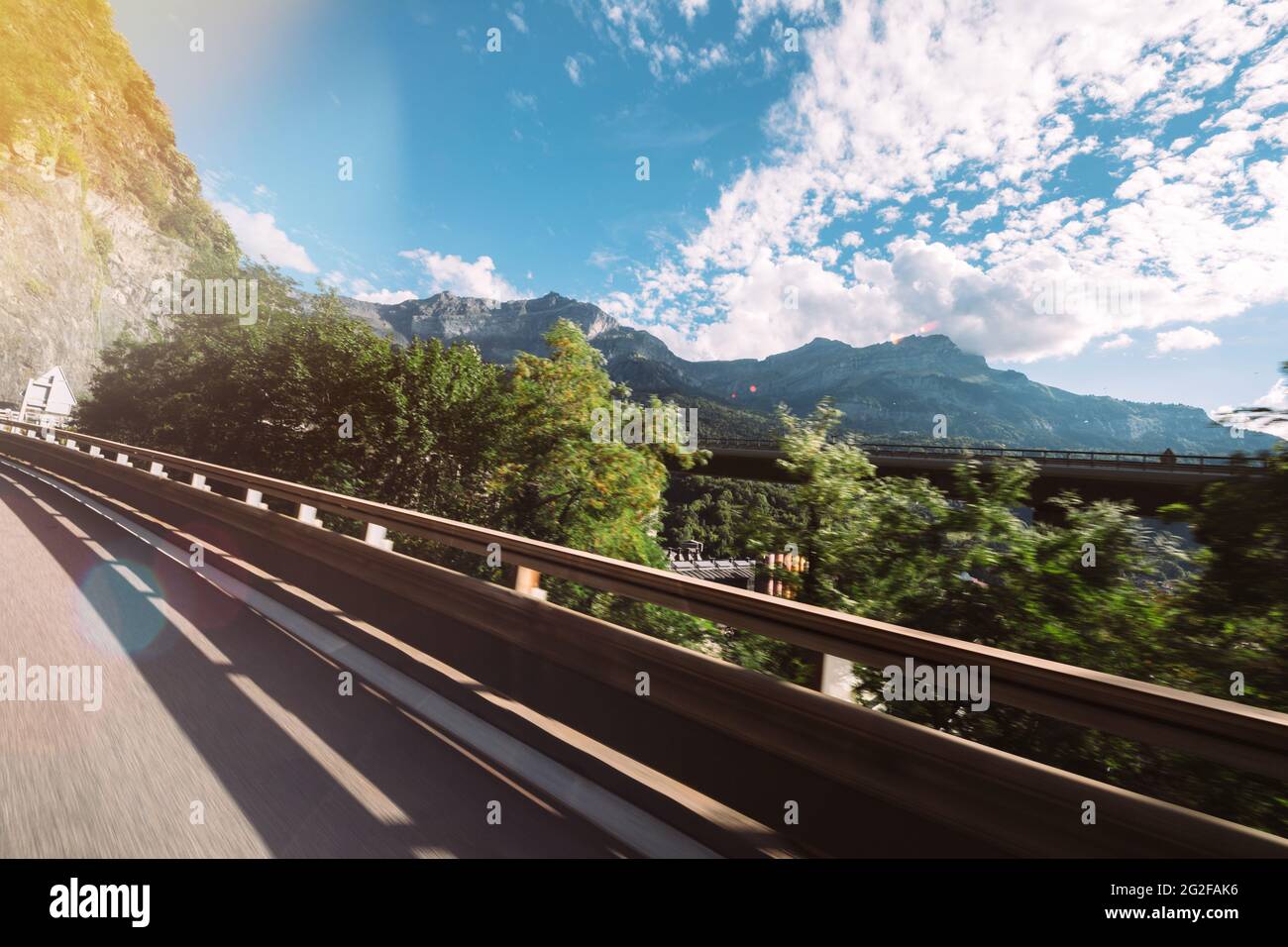 Mountain landscape with view from the highway Stock Photo - Alamy