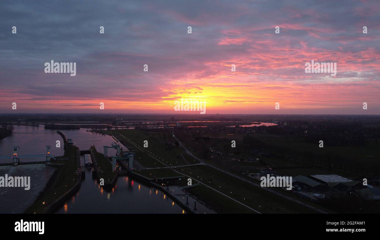 Sunset in Holland Stock Photo - Alamy