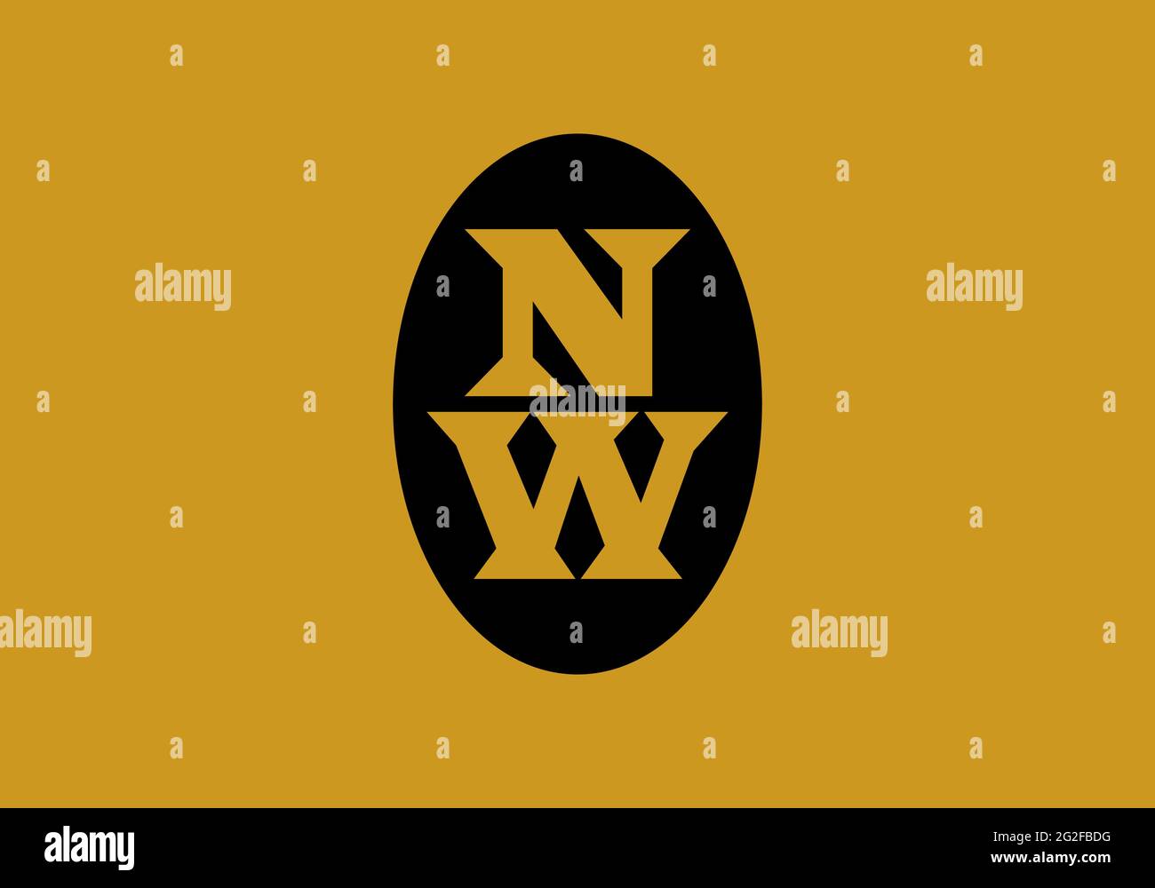 Vintage black gold color of NW initial letter design Stock Vector Image ...