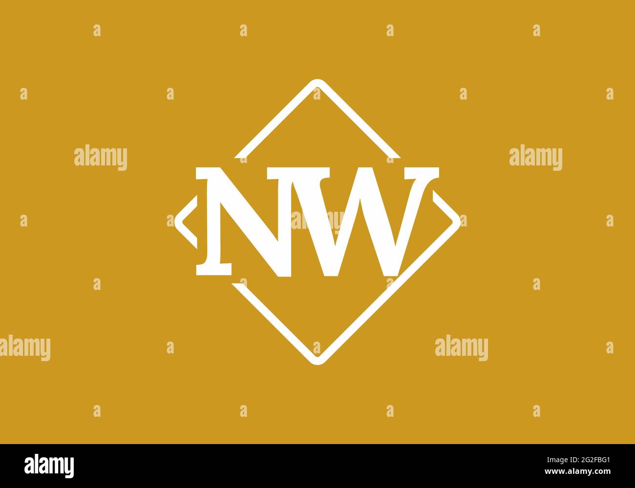 White gold color of NW initial letter design Stock Vector Image & Art ...