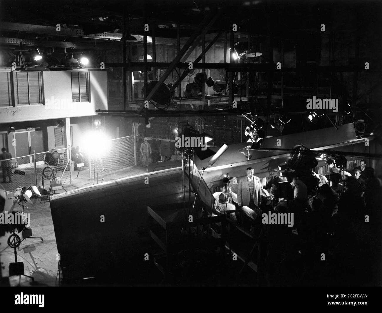 ROLAND WINTERS as Charlie Chan on set candid during filming in sound ...