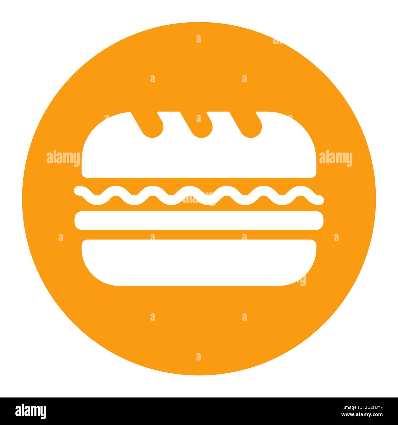 Subway Sandwich vector white glyph icon. Fast food sign. Graph symbol ...